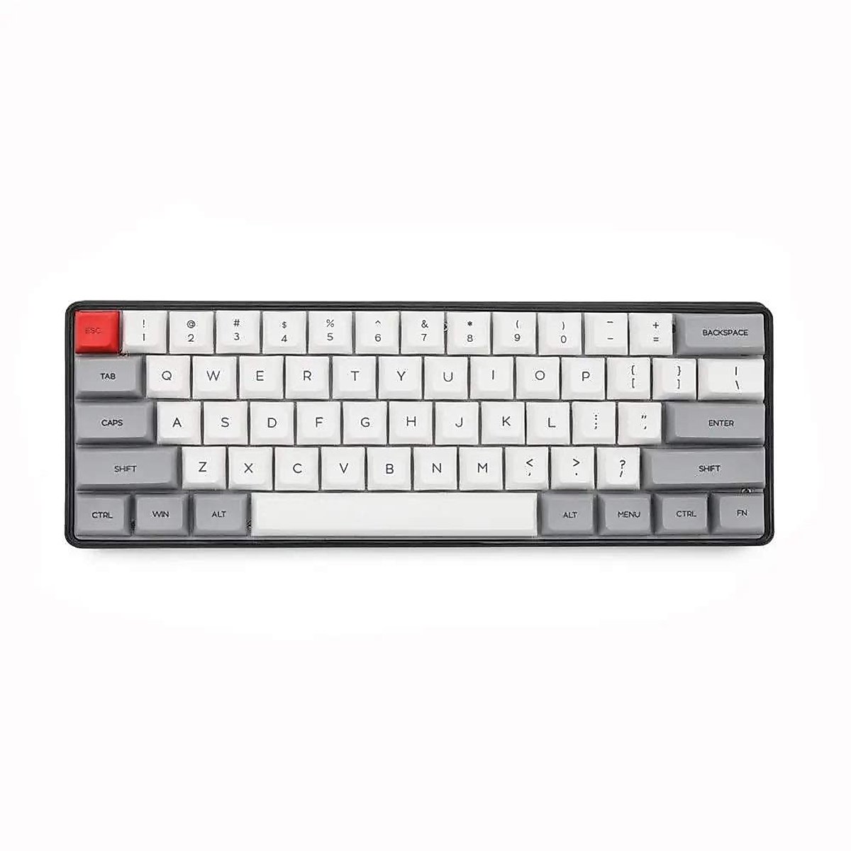 MDYYD Mechanical Gaming Keyboard Backlight Mechanical Gaming Keyboard 60% 61 Keys NKRO Gateron Wired Computer Keyboard (Color : White, Size : Red Switch)