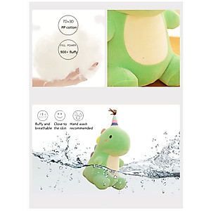 FSLMY Dinosaur Plush Toy Soft Stuffed Cute Animal Dinosaur Plush Doll As A Boy Girl Birthday Gift Halloween (Green, 11.8 inch)
