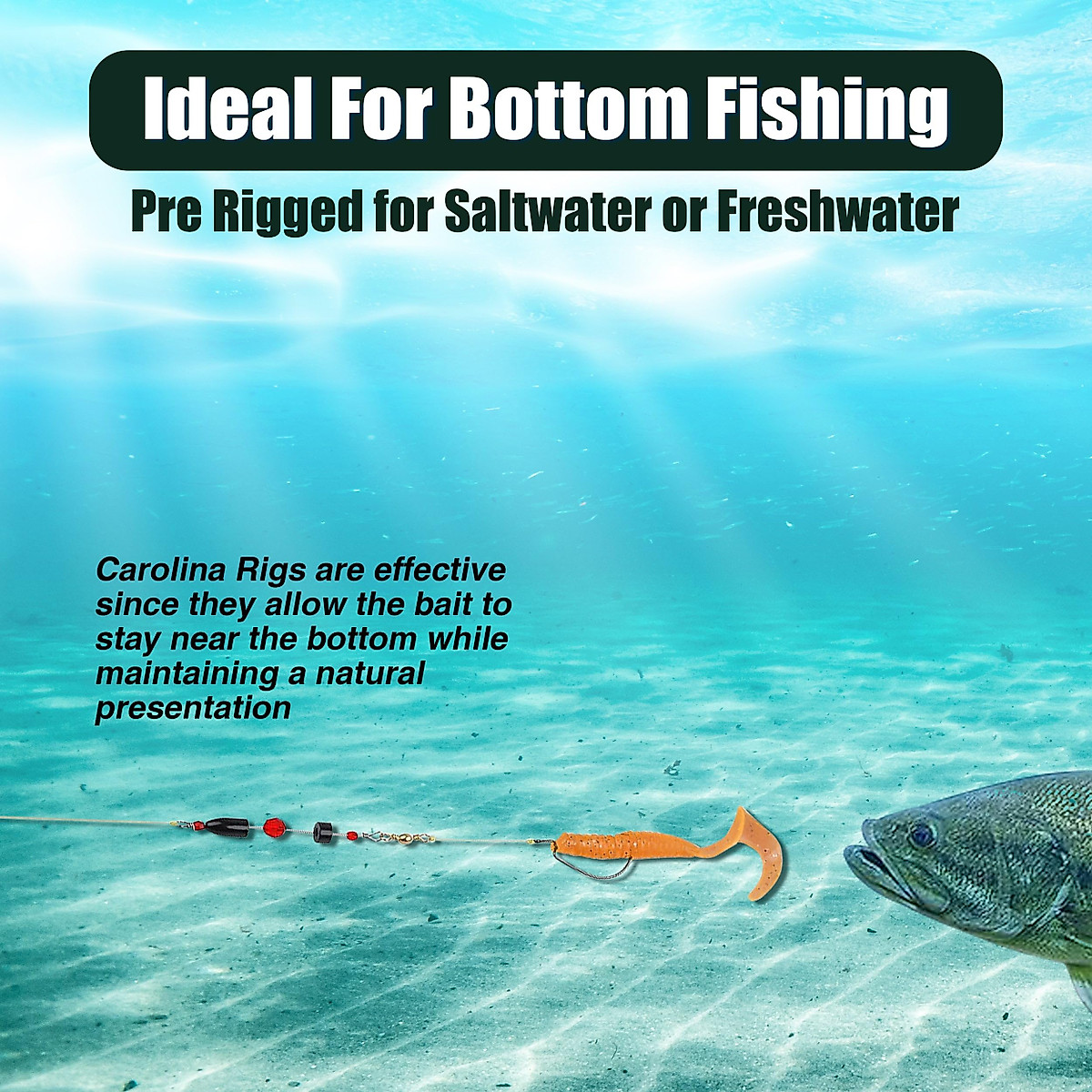 Reaction Tackle Carolina Rig - 3/4oz - Black (6 Pack)