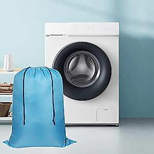 Asonen Travel Dirty Laundry Bags 27 x 36 inch [2 Pack] Heavy Duty Drawstring Organizer Bag Tear Resistant Clothes Organization Storage for Home Dorm Camp Trip College 68 x 90cm (Blue)