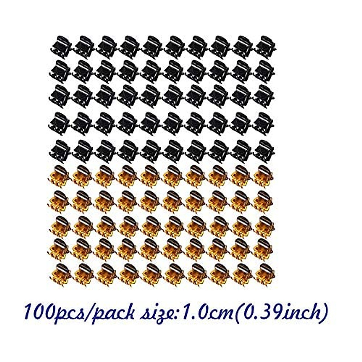 1cm black/brown/Transparent Mini Hair Claw Clips Plastic Claws Pins Clamps Small Jaw for Girls and Women（black+brown each 50 pieces）…