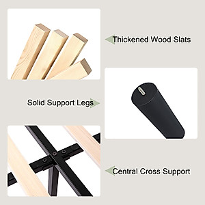 Feonase Queen Bed Frame with Luxury Wingback Upholstered Button Tufted Storage Headboard, Queen Platform Bed with Charging Station, Sturdy Wooden Slats Support, Noise-Free, Easy Assembly, Light Gray