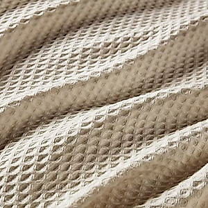 Beautyrest 100% Cotton Blanket, Trendy Woven Waffle Weave Design, All Season, Lightweight, Breathable, Soft and Cozy Casual Summer Cover, for Bed, Couch and Sofa, King(108 in x 90 in), Khaki