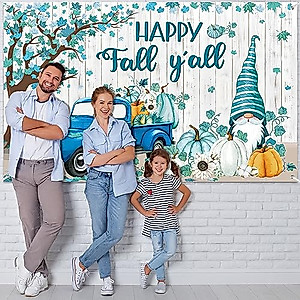 Harloon Fall Banner Decorations Autumn Pumpkin Backdrop Happy Fall Y'all Harvest Photo Background Leaves Thanksgiving Backdrop for Farmhouse Holiday Fall Party Supplies Decor 72.8 x 43.3 Inch