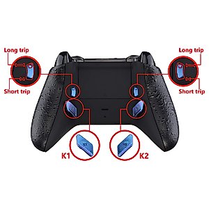 Chameleon Purple Blue Glossy Replacement Redesigned Back Buttons HK3 HK4 Trigger Lock K1 K2 Paddles for eXtremeRate Xbox One S X Controller Lofty Remap & Trigger Stop Kit