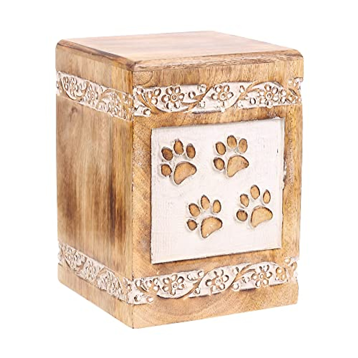 ARTISENIA Wooden Pet Memorial Keepsake Cremation Urns for Ashes Pet Urn Wood Keepsake Box Urns for Cat Dogs Ashes | Cat Memorials 7.5 X 5.5 Inch