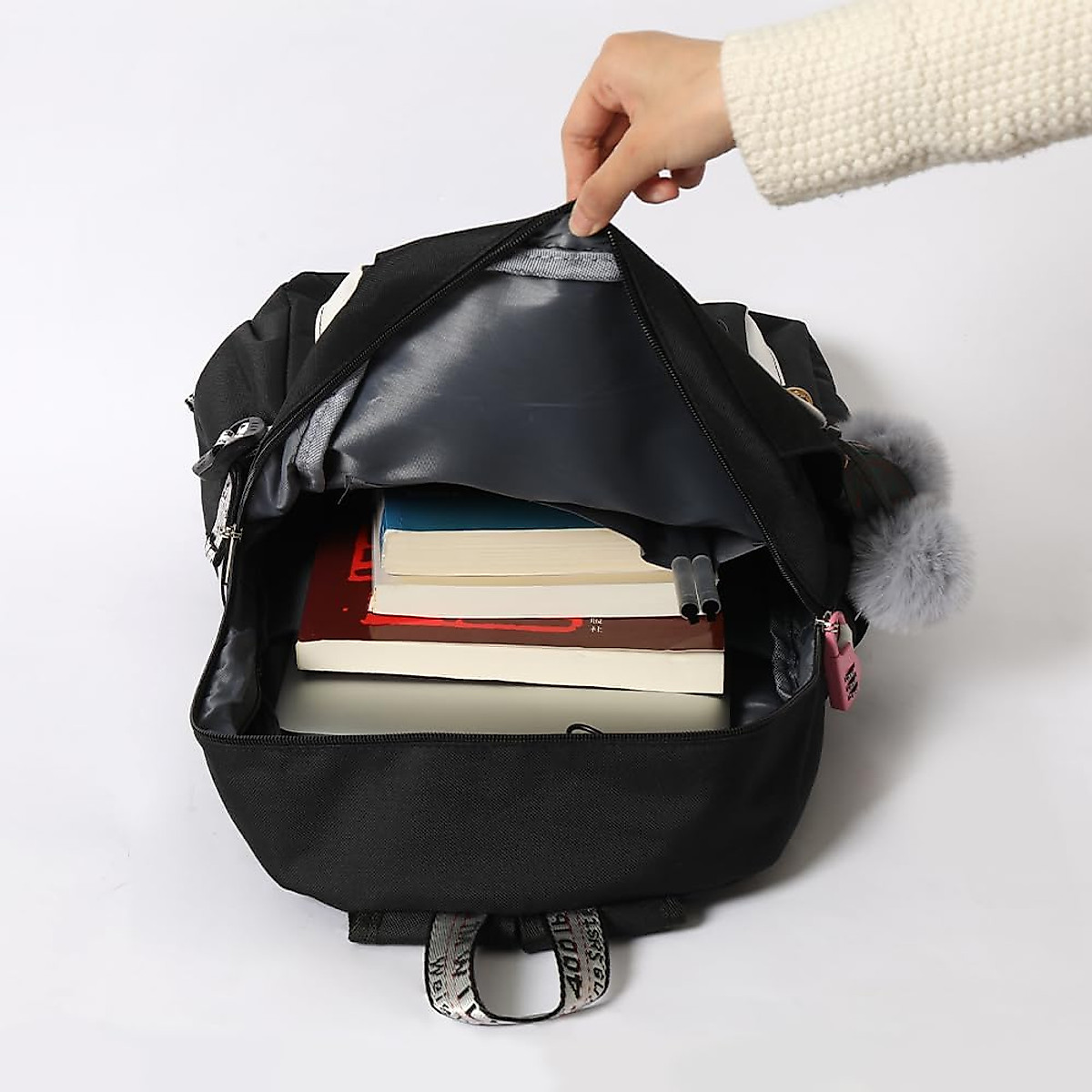 Tiedan Backpacks for girls mochila para niñas School Backpack with security lock with USB Charging Port (Black)