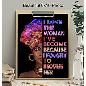 African American Afrocentric Wall Art Decor - Black Art - Motivational Wall Art - Positive Quotes Wall Decor - Encouragement Gifts for Women Girls - Inspirational Quotes - Motivational Posters Sayings