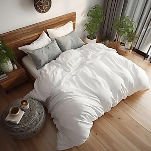 Lunar - 100 Percent Rayon Derived from Bamboo - 400 Thread Count, Eight Corner Ties, Breathable & Soft as Silk- Ideal Duvet Cover for Hot Sleepers