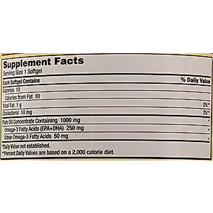 Kirkland Signature hgar Fish Oil Concentrate 2 Pack, 400 Count (Pack of 2)
