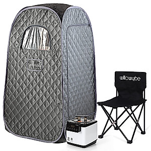WillowyBe Portable Steam Sauna with Bluetooth Control, Steamer, Body Tent, Foldable Chair | Personal Home Spa
