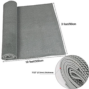 Nisorpa Commercial Drainage Mat 3x10 Ft 0.22'' Thick Non Slip Wet Area Floor Mat Pool Drain Floor Mat Garage Pools Restaurant Bars Bathroom Patio Outdoor Indoor Splash Matting, Grey