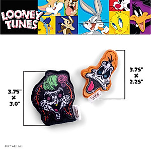 Looney Tunes for Pets Halloween Day of The Dead Daffy Duck & Lola Bunny Silo Pet Squeaker Toys 2 Piece | Squeaky Dog Toys Small Dog Toys for Small Dogs | Halloween Dog Chew Toys,FF18362