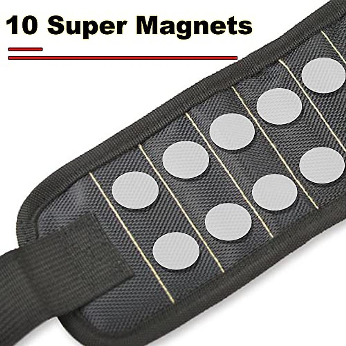 CHOIMOKU Magnet Wristband for Screws Magnetic Wristband for Tools Wrist Tool Gifts for Men, 10 Strong Magnets Tool Belt Screw Holder for Dad, Husband, Handyman, Mechanic, Electrician