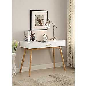 Convenience Concepts Oslo 1 Drawer Desk, White