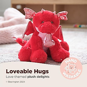 Bearington Collection Red Dragon Plush Toys Dragon Stuffed Animal 11 in Ideal for Valentine's Day Plushies