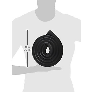 KidKusion Jumbo Edge Cushion | 6Ft | Black | Made in USA | Child Safety Edge Guard, Babyproof Furniture Bumper