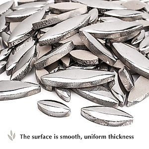 Youway Style Iridescent Mosaic Tiles for Craft Bulk,200g Petal Shaped Pieces for Mosaic Crafts Supplies,Mosaic Adult DIY Garden Kit（Silver)