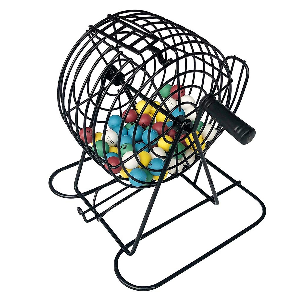 Yuanhe Deluxe Bingo Games Set - Metal Cage with Calling Board,50 Bingo Cards,300 Colorful Bingo Chips,75 Colored Balls, Great for Adults Kids Large Groups,Parties Events Family Game Nights