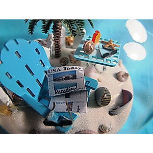 Sand & Shell Sandglobe Paperweight 4-inch Adirondack Chair Scene, White Sand