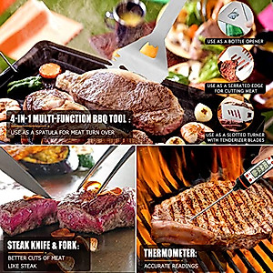 Griddle Accessories Kit,147pcs Flat Top Grill Accessories Set for Blackstone and Camp Chef,Professional Grill BBQ Spatula Set with Basting Cover,Spatula,Scraper,Bottle,Tongs,Egg Ring,Thermometer