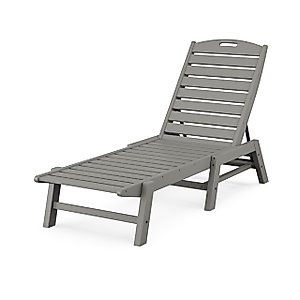 POLYWOOD Nautical Patio Chaise, Slate Grey