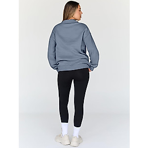 Trendy Queen Womens Oversized Sweatshirts Turtleneck Pullover Long Sleeve Hoodies Tops Fall Fashion Outfits 2025 Clothes GreyBlue M