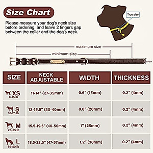 Personalized Dog Collar - Custom Leather Dog Collar with Engravable Nameplate - Durable Name Tag Collar - Customizable Dog Collar - Comfortable ID Collars for Small, Medium, Large Dogs (Small)