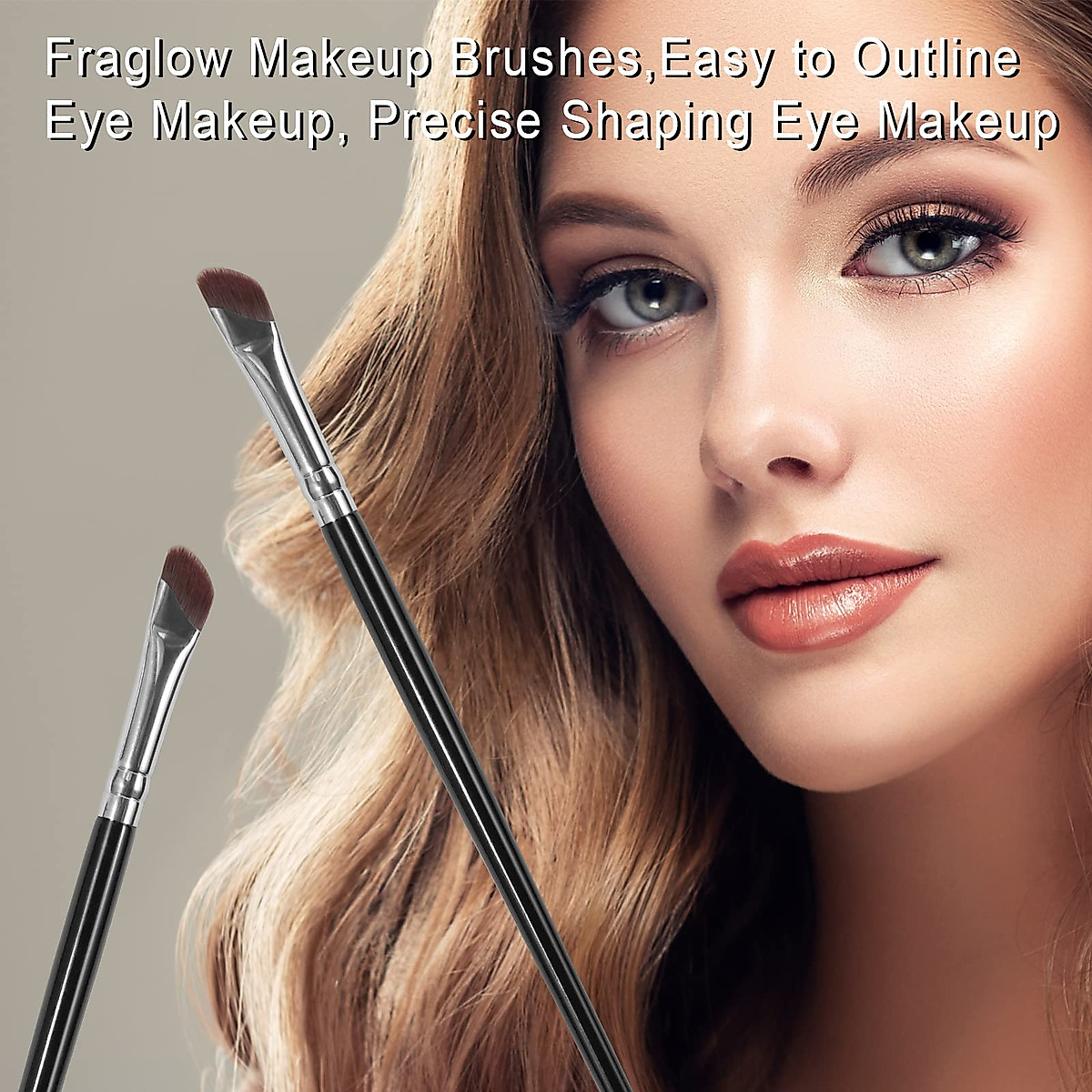FRAGLOW Eyeliner Brush Fine Angled - PRO Precision Gel Eye Liner Makeup Brush -Ultra Thin Slanted Flat Angle - Premium Quality - Cruelty Free Synthetic Bristles