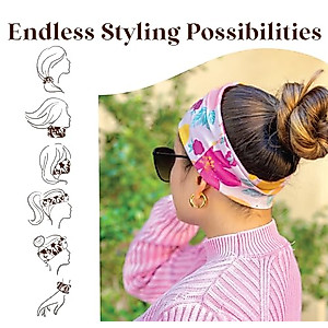 Karma Sugar Skull Headband for Women - Medium - Fabric Headband and Stretchy Hair Scarf - Black