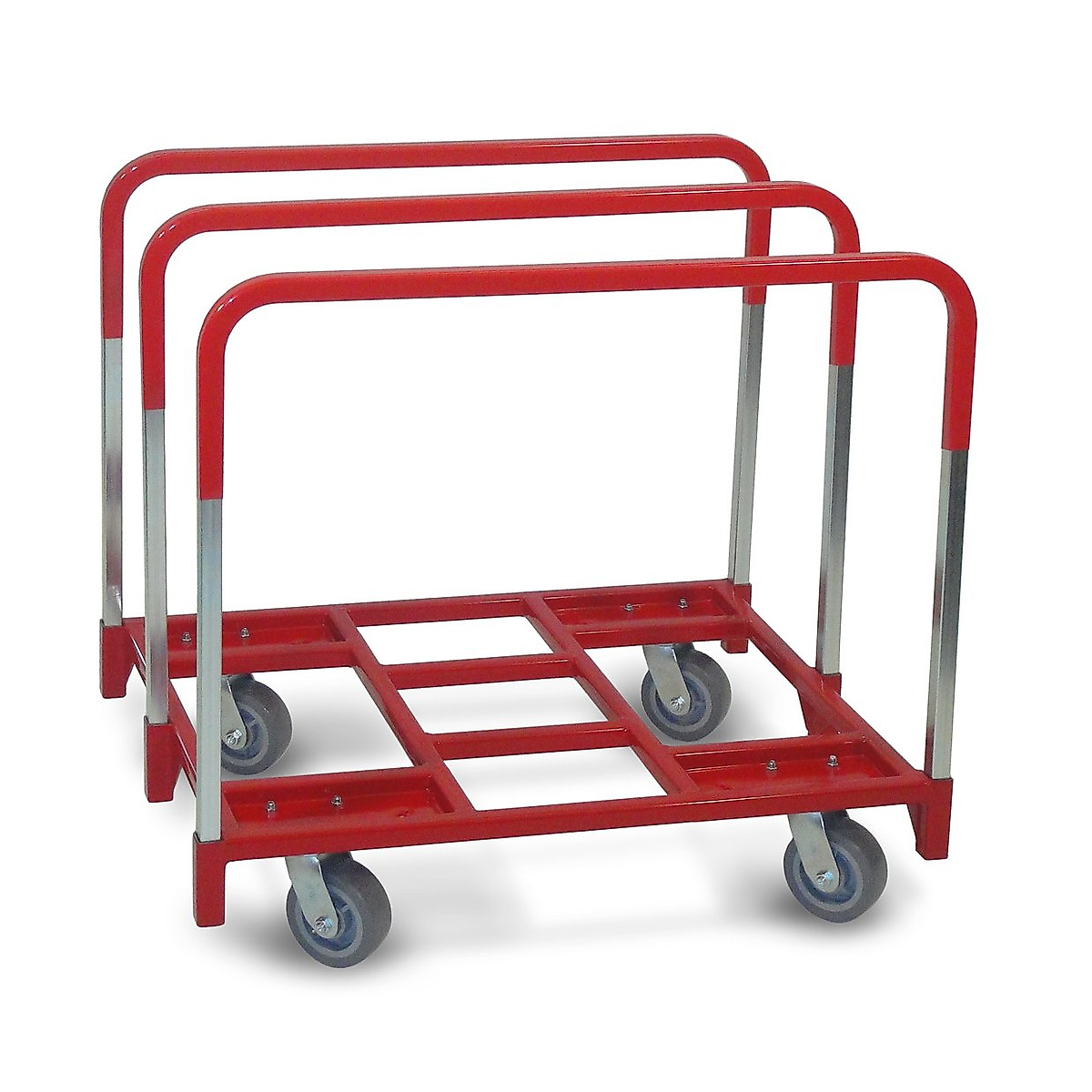 Raymond 3852 Steel Panel Mover with 3 Standard Upright and 5" x 2" Quiet Poly Caster, 2400 lbs Capacity, 41" Length x 32" Width x 9" Height