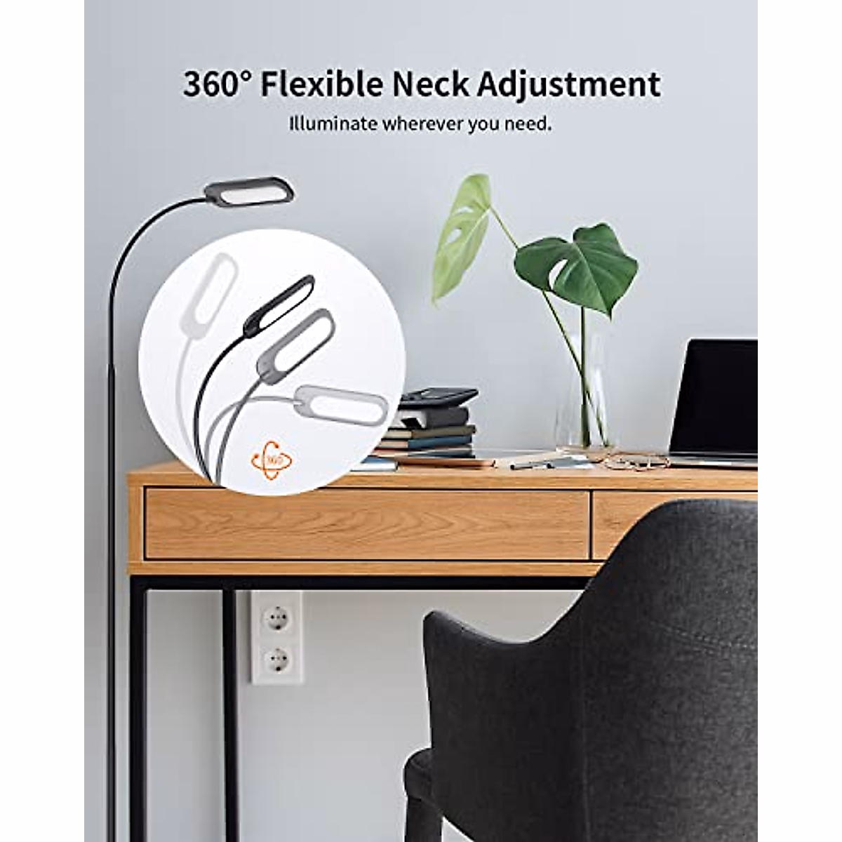 OYU LED Floor Lamp, Floor Lamp for Bedroom, Bright Floor Lamp 1800LM, Stepless Adjustable 2700-6500K, Reading Lamps Floor Standing, Standing Lamp with Touch Control, Led Floor Lamps for Living Room