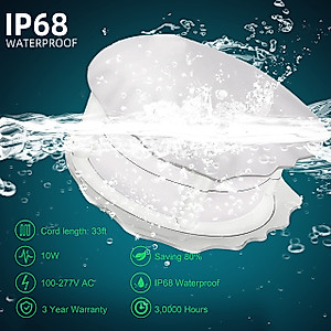 SEURON Magnetic Pool Wall Light, 1400 Lumens Color Changing Underwater Lighting with Remote Control, IP68 Waterproof, Magnetic Pool Light for Intex Above Ground Pools