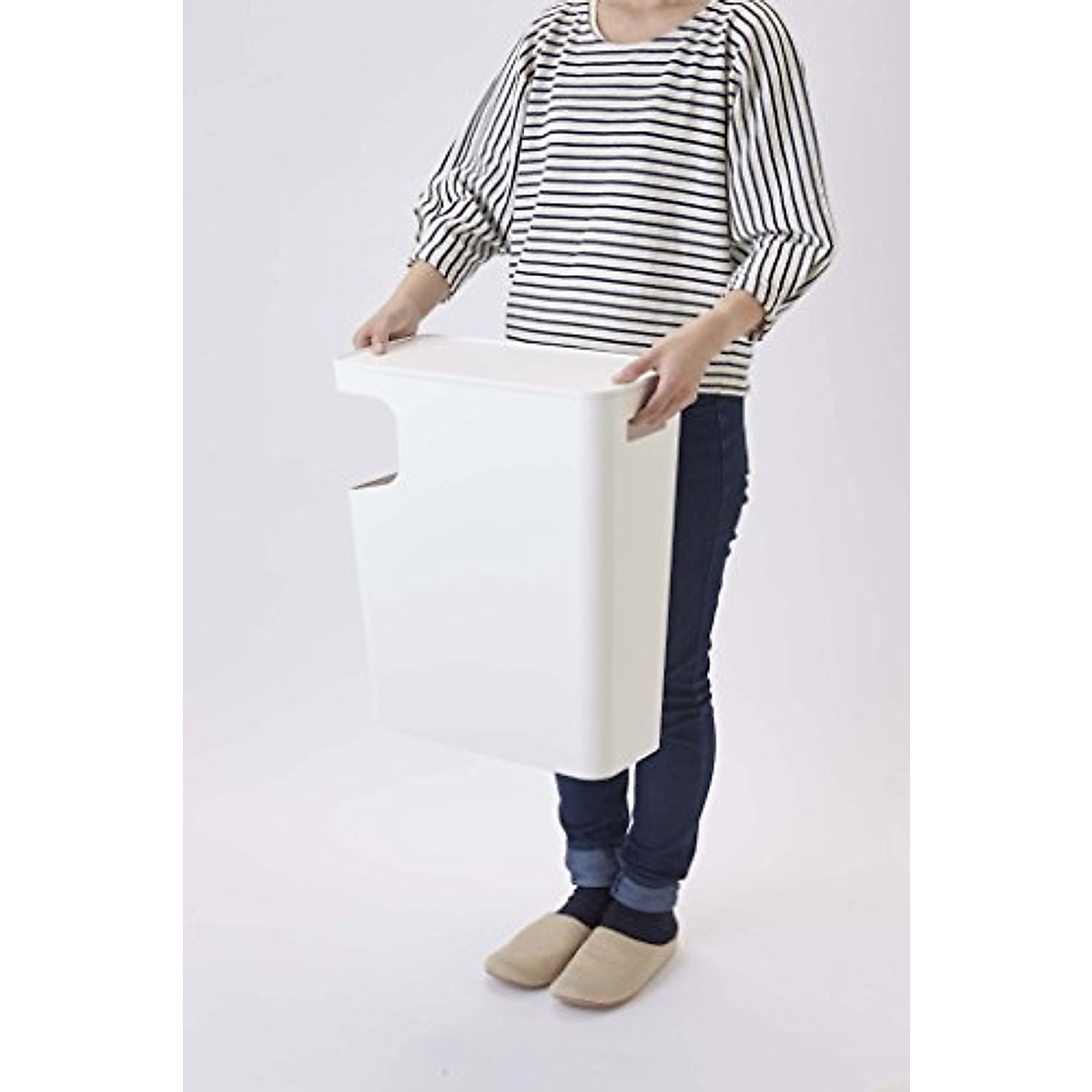 YAMAZAKI home Tower Side table and Trash can White - 3988