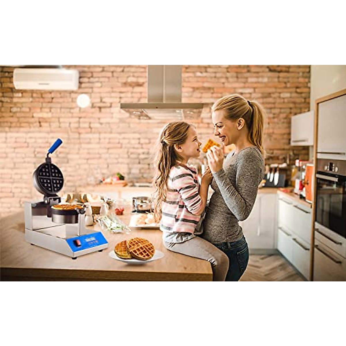 YOOYIST Commercial Professional Rotating Belgian Waffle Maker Belgium Waffles Iron Machine Intelligent LED Heavy Duty Non Stick Digital For Hotel Restaurant