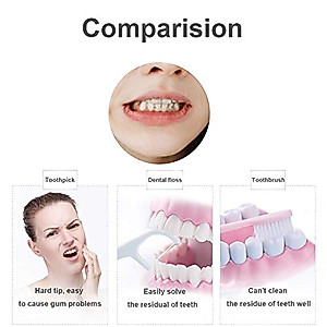 Permotary 6 Packs Bamboo Charcoal Dental Floss Picks Ultra-fine Smoother Portable Household Oral Care Floss Picks for Cleaner Healthier Mouth with Travel Handy Cases 300 Count Flossers