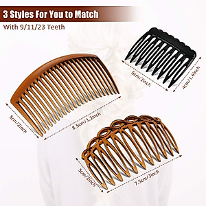 24 Pieces French Hair Side Combs Set Plastic Twist Comb Hair Clip Accessories for Women(9 Teeth Side, 11 Teeth Side, 23 Teeth Side)
