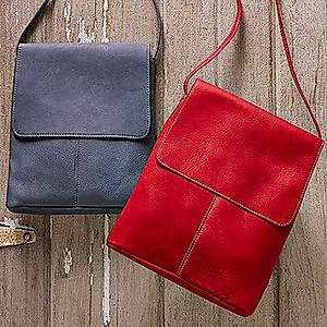 Le Donne Simple Flap Over Crossbody Bag, Tan