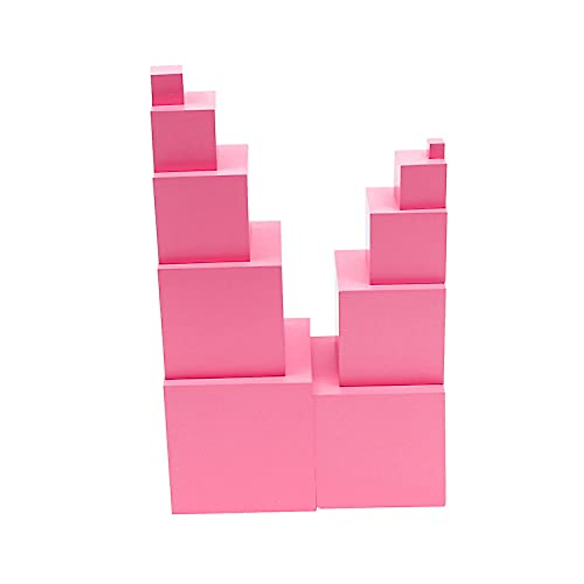 Adena Montessori Wonderfully Sensorial Teaching Toys for Children 2 3 Years Old - Montessori Small Pink Tower 0.7-7cm