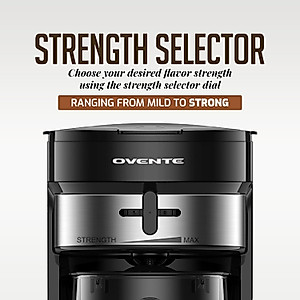 OVENTE 3-Quart Iced Tea and Coffee Maker with Strength Selector & Infuser Chamber - Perfect for Iced Coffee, Latte, Tea, Lemonade, Flavored Water, Black CMT215B