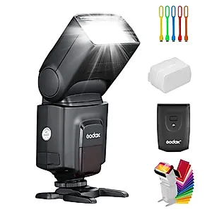 Godox TT560II Wireless 433MHz GN38 Camera Flash Speedlite Light with Built-in Receiver with RT Transmitter Compatible for Canon Nikon Sony Olympus Pentax Fuji DSLR Cameras with Standard Hot Shoe