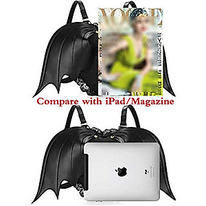 RainboSee Women Girl Punk Backpack Novelty Bat Wing Daypack Purse Gothic Lace Shoulder Heart Lolita Bag Black