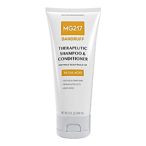 MG217 Dandruff Shampoo & Conditioner, 3percent Salicylic Acid Shampoo & Conditioner, 8 oz Tube, Clear
