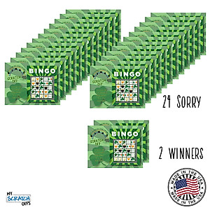 My Scratch Offs 26 Pack St. Patricks Day Scratch Off Cards St. Pattys Days Shamrock for Bingo Cards, Party Favors, Game Cards