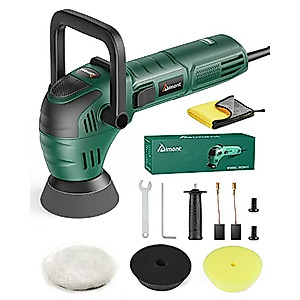 3 inch Car Buffer Polisher, Aiment Oribtal Mini Polisher, 6 Variable Speed 3000-6400RPM Dual-action Car buffer for Car & Motorcycles Detailing Hard to Reach Areas Polishing