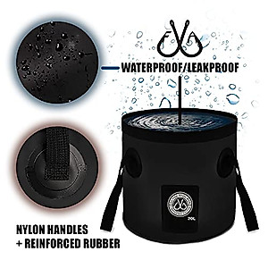 Filthy Anglers Waterproof, Collapsible Fishing Bucket 20L (5 Gallon)
