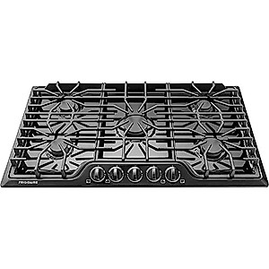 FFGC3626SB 36 ADA Compliant Built-In Gas Cooktop With 5 Sealed Burners 51000 BTU Total Output Continuous Grates Low Simmer Burner And Color-Coordinated Control Knobs: