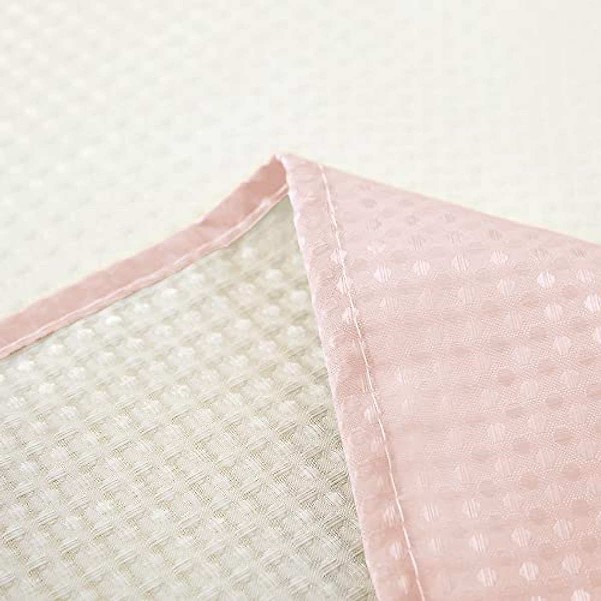 15 Piece Bathroom Shower Curtain set with Memory Foam Bath rugs. 2 Solid Rose Pink Beige Color Modern Design None-Slip Bath Mats Includes12 Roller Ball Hooks Style Carrie (Lite Rose Pink)