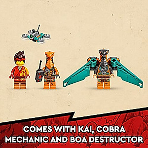 LEGO NINJAGO Kai’s Fire Dragon EVO Toy 71762 for Kids with Cobra & Boa Snake Warrior Figures and Kai Minifigure, Collectible Mission Banner Series