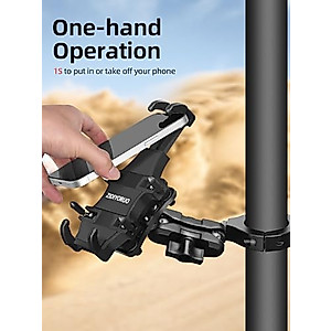 ZIDIYORUO Anti-Vibration UTV Phone Mount Heavy Duty, Full Protection UTV Phone Holder with Aluminum Bracket Fit for 1.75-2" Roll Cage, Adjustable UTV Cell Phone Holder Holds 4.7-7.1" Phones